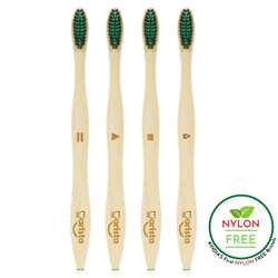 A sustainable bamboo toothbrush with neem and charcoal-infused bristles ...