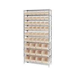 Chrome wire shelving units with Ultra Bins provide a stylish and ...